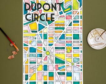 Truxton Circle Neighborhood Map Art Print - Etsy