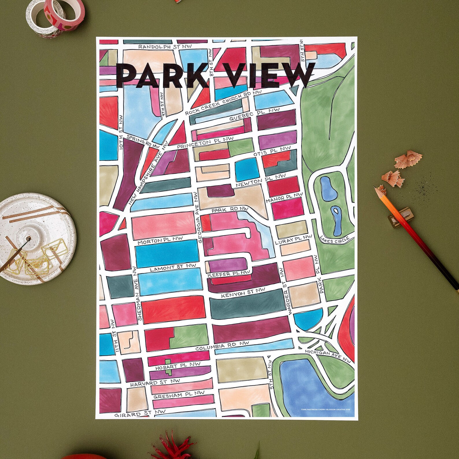Park View Neighborhood Map Art Print - Etsy