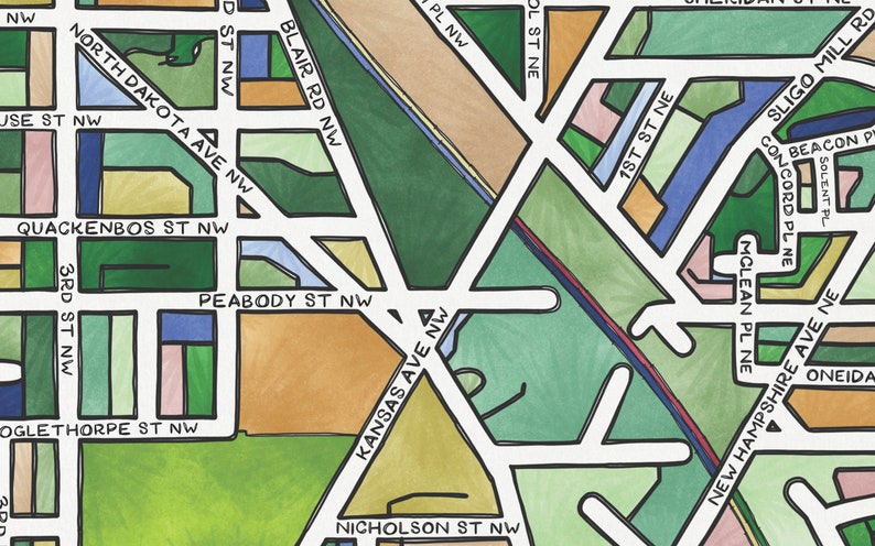 Manor Park Neighborhood Map Art Print - Etsy