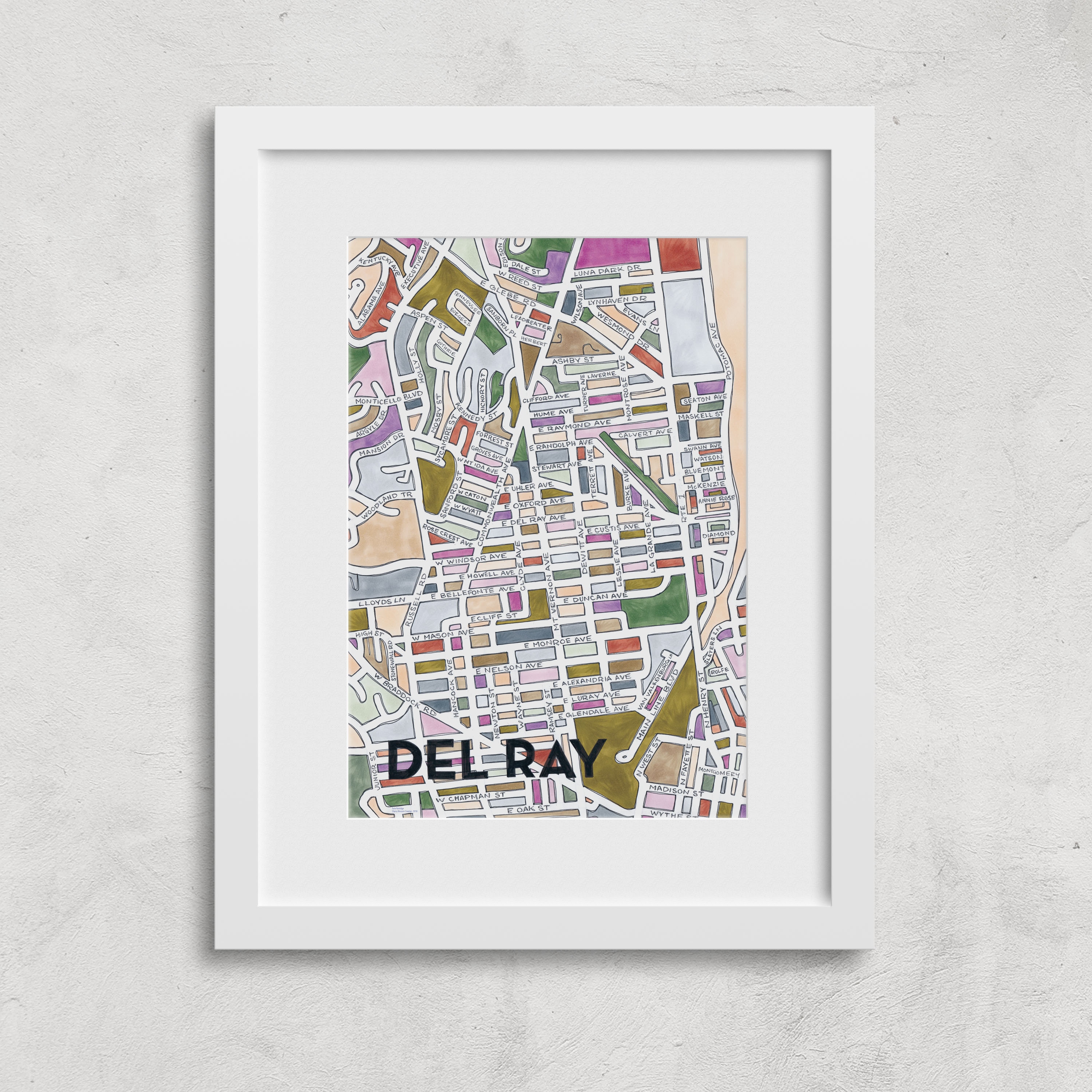 Del Ray Neighborhood Map Art Print - Etsy