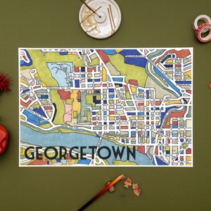 Georgetown Neighborhood Map Art Print - Etsy