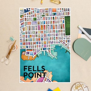 Fells Point Neighborhood Map Art Print - Etsy