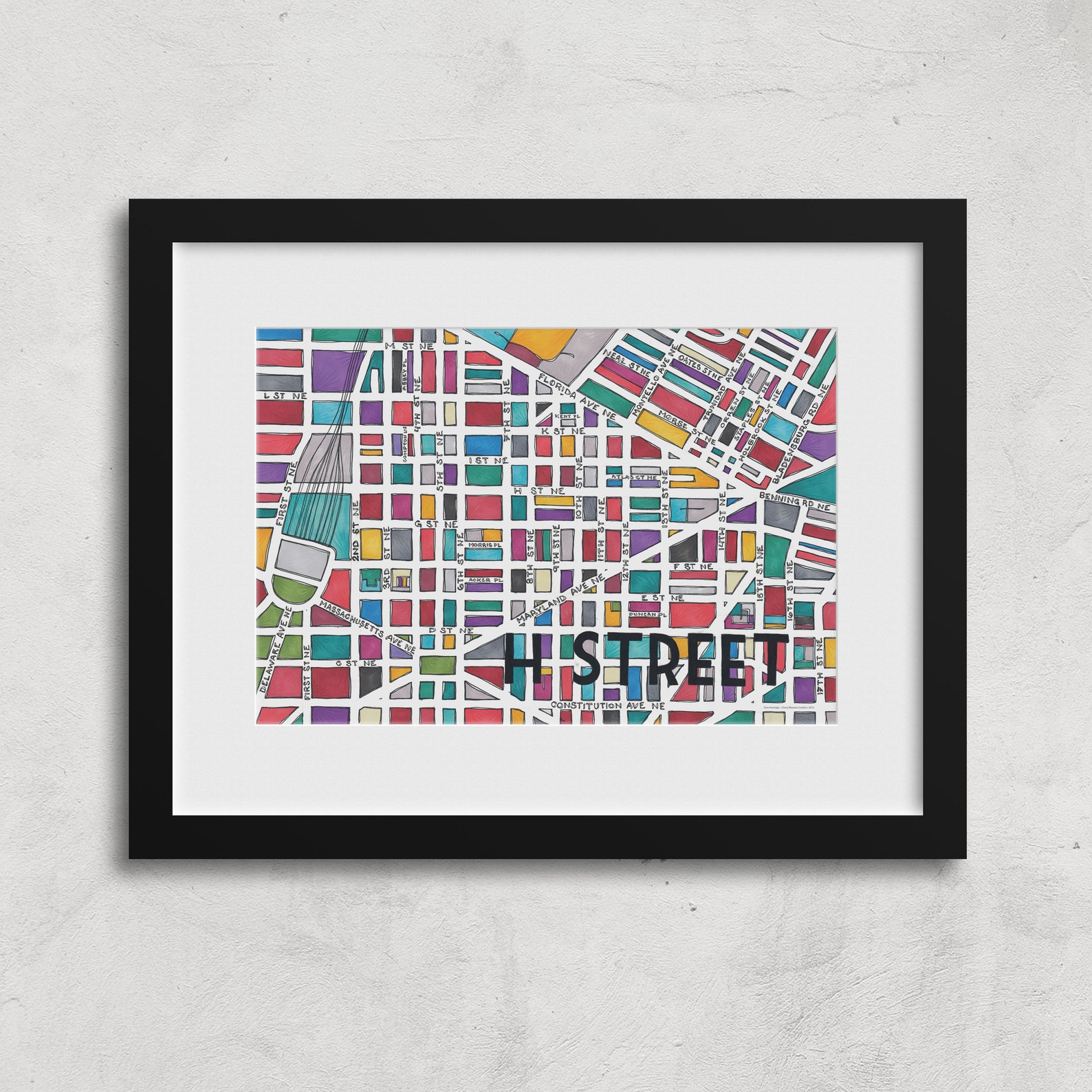 H Street Neighborhood Map Art Print - Etsy