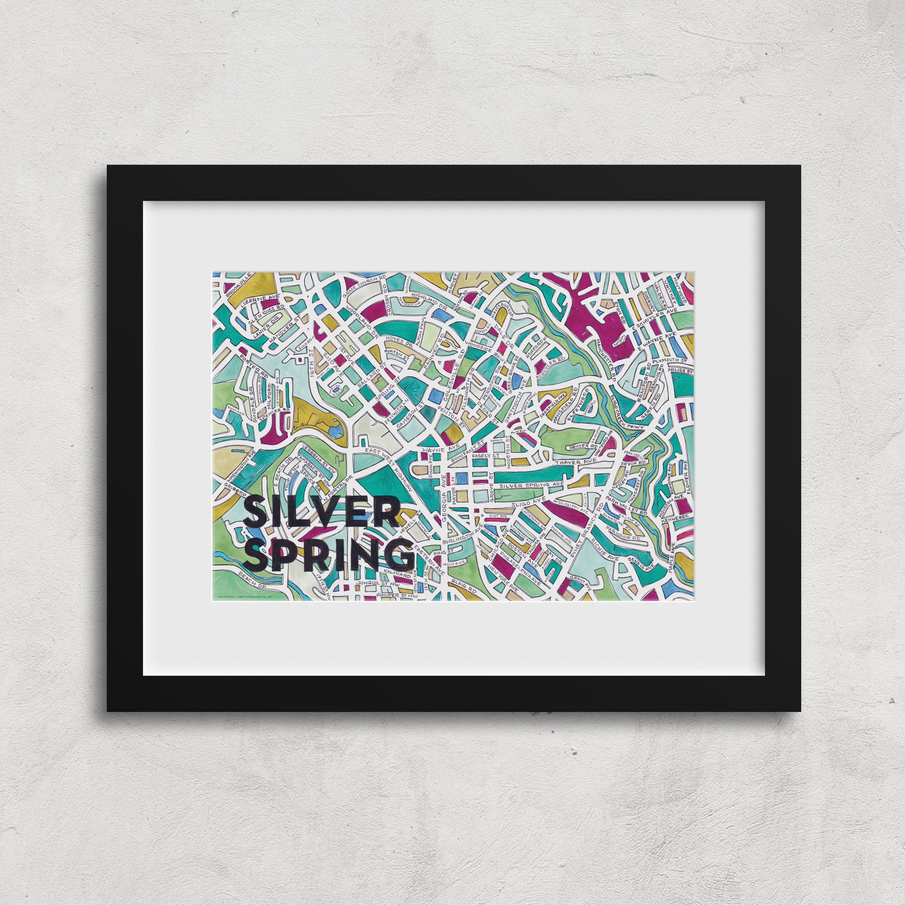 Silver Spring Neighborhood Map Art Print - Etsy