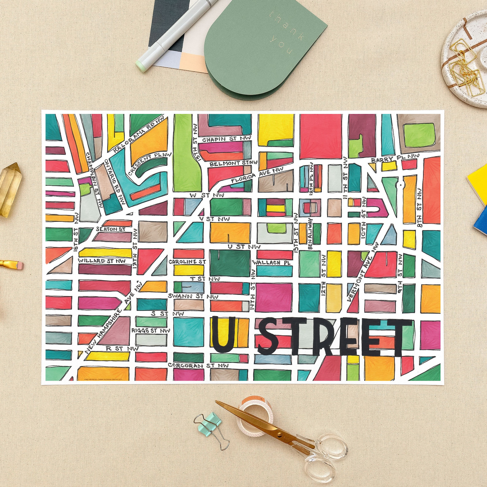 U Street Neighborhood Map Art Print - Etsy