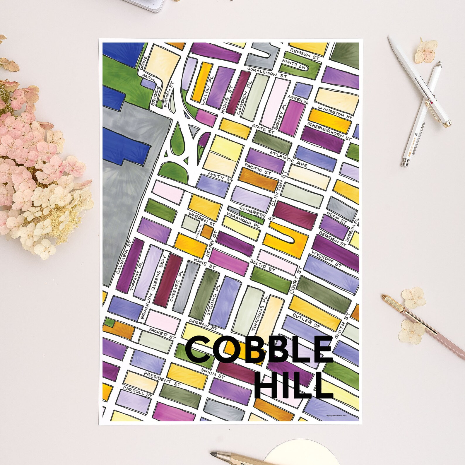 Cobble Hill Neighborhood Map Art Print - Etsy