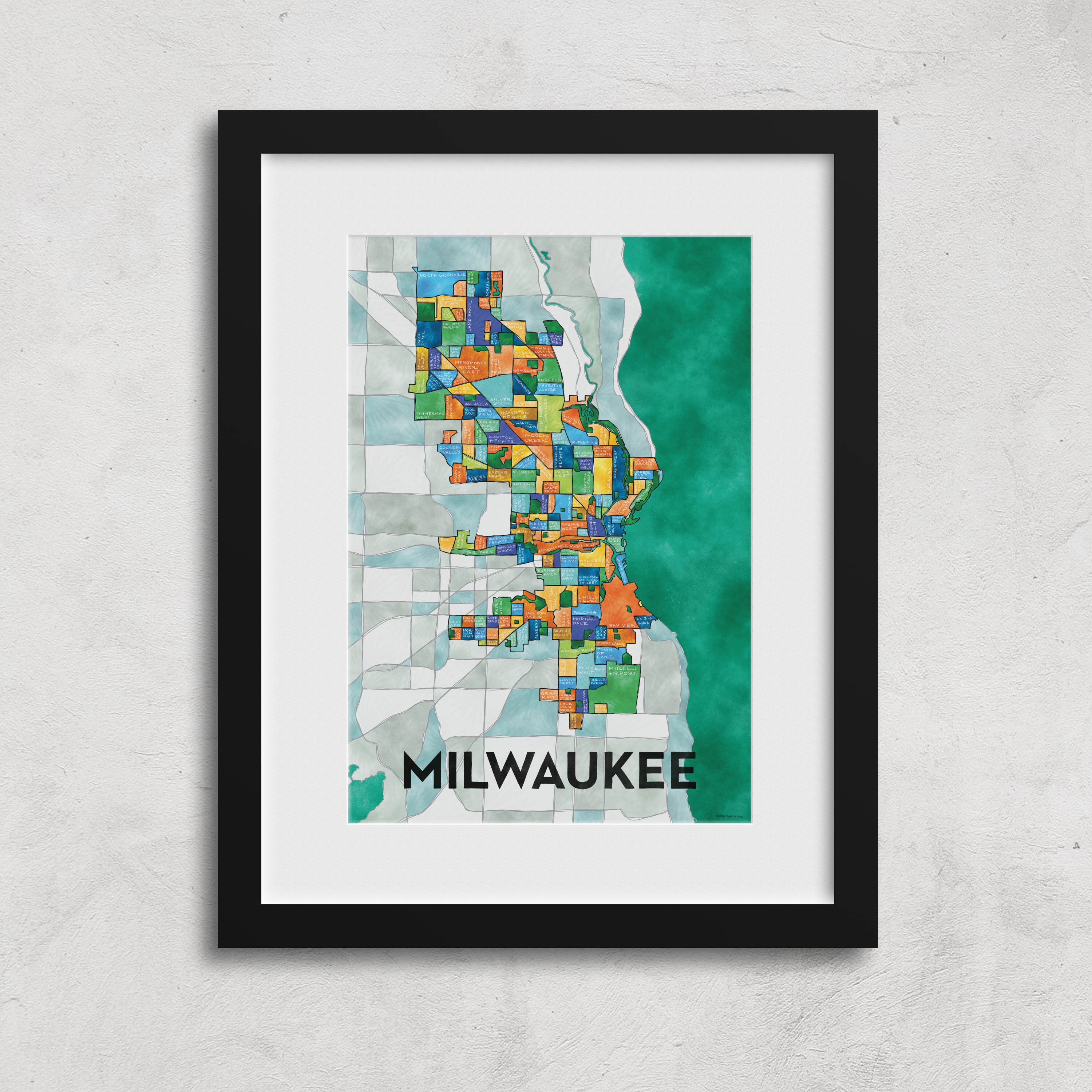 Milwaukee Neighborhoods Map Art Print - Etsy