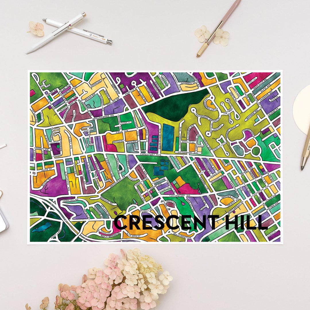 Crescent Hill (louisville) Neighborhood Map Art Print - Etsy