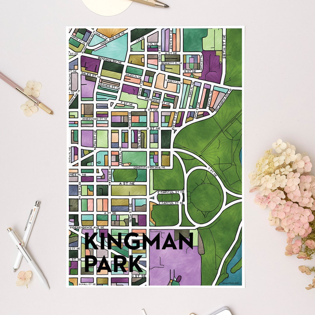 Kingman Park Neighborhood Map Art Print - Etsy