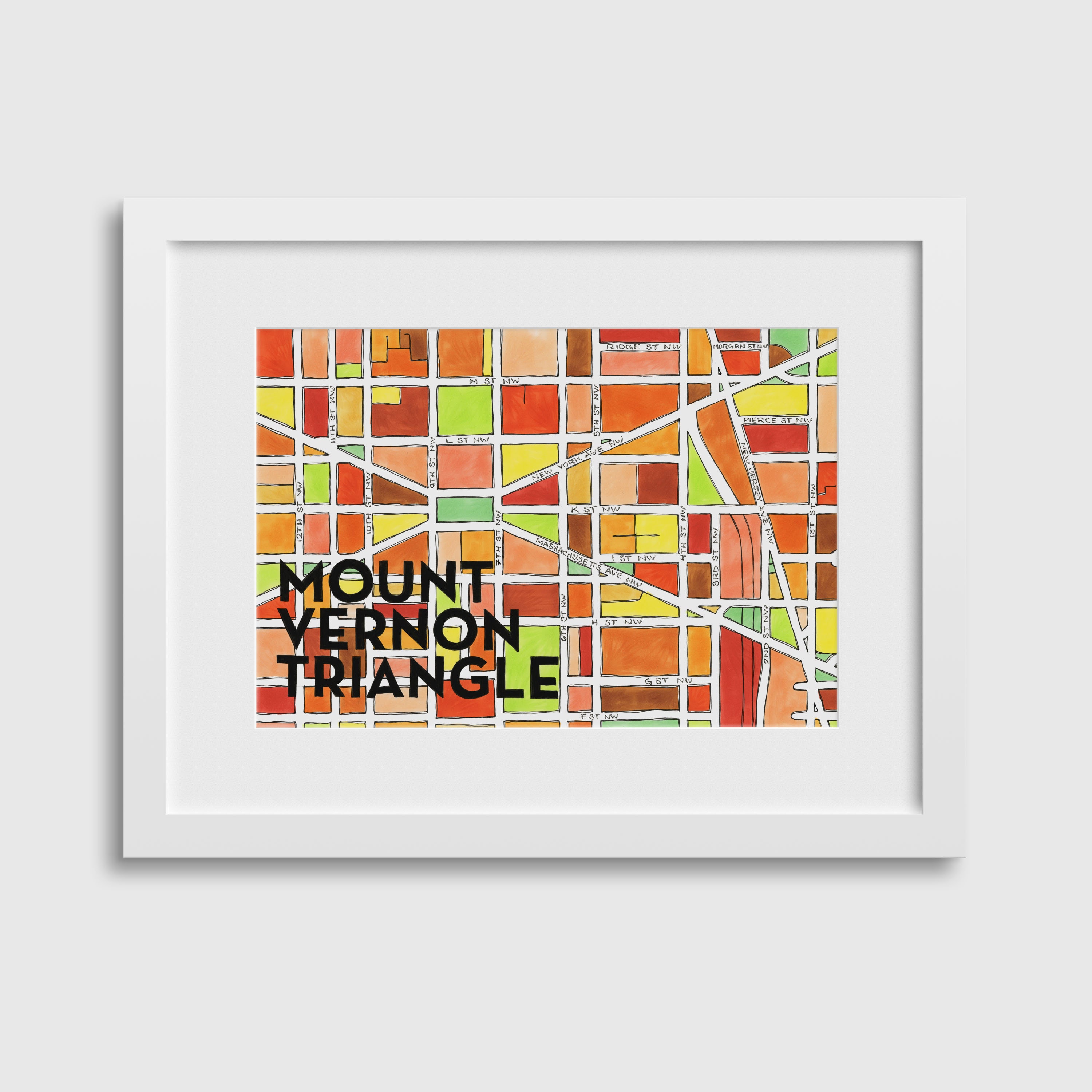 Mount Vernon Triangle Neighborhood Map Art Print - Etsy