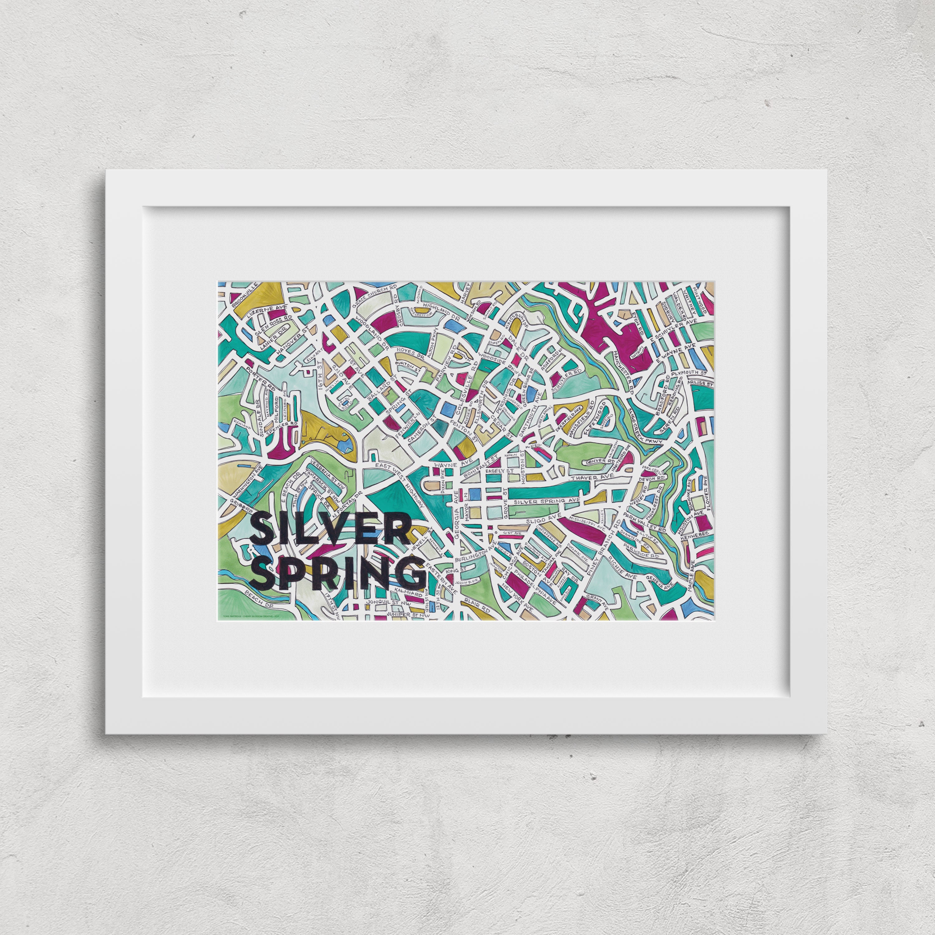 Silver Spring Neighborhood Map Art Print - Etsy