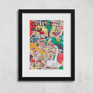 College Park Neighborhood Map Art Print | Etsy