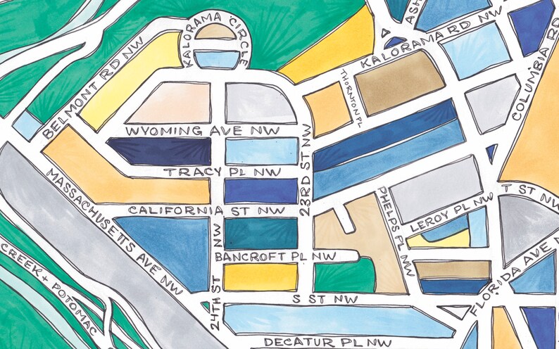 Kalorama Neighborhood Map Art Print - Etsy