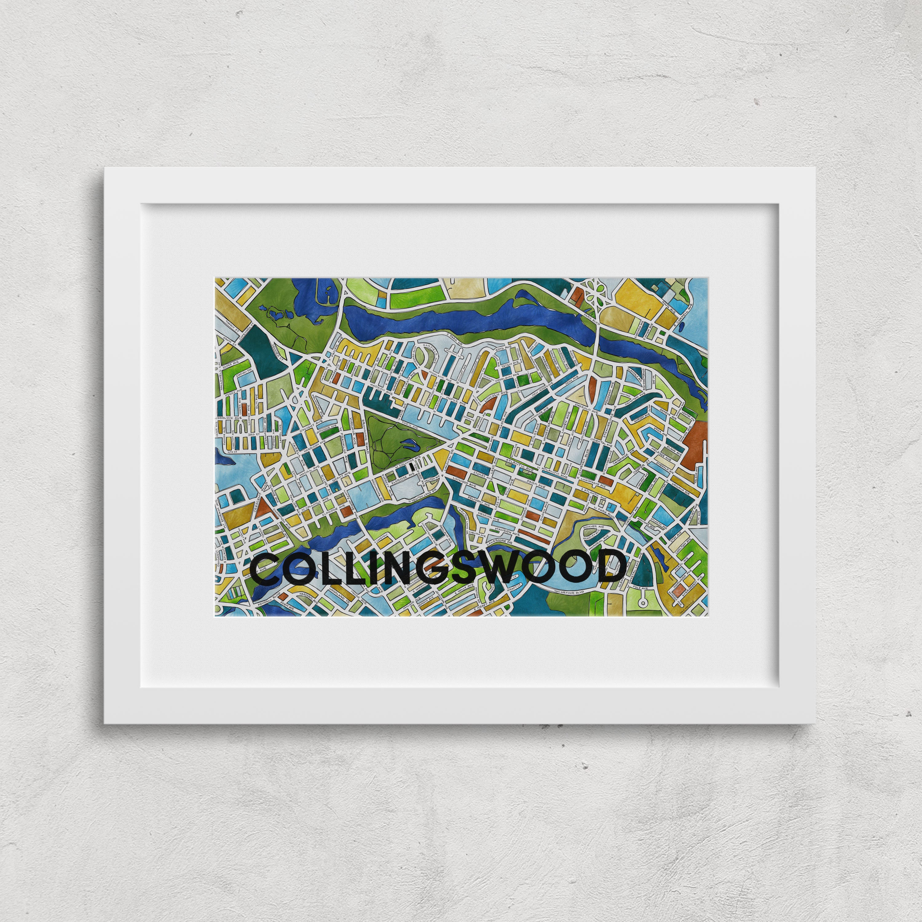 Collingswood (new Jersey) Neighborhood Map Art Print - Etsy