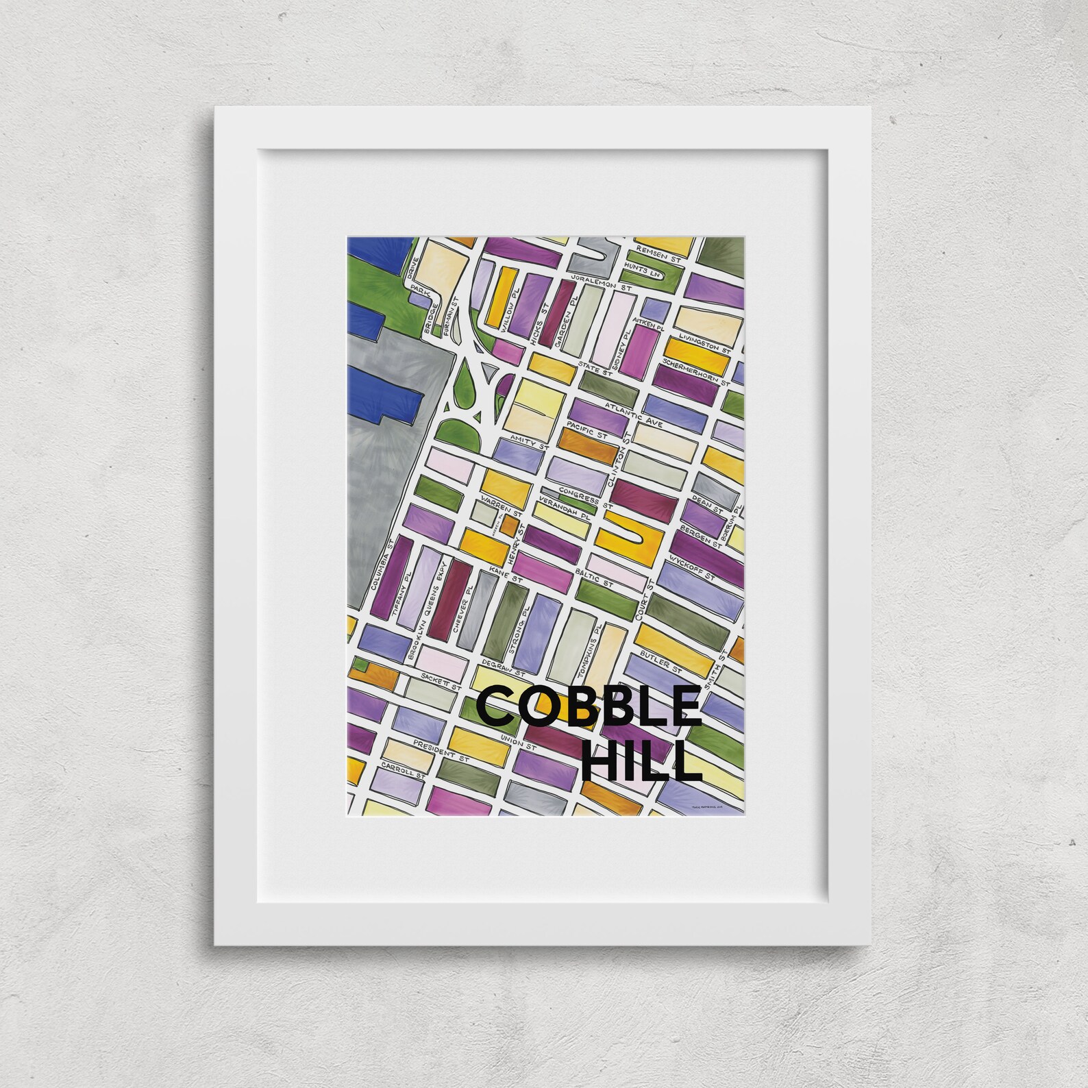 Cobble Hill Neighborhood Map Art Print - Etsy