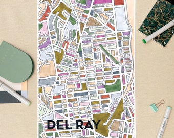 District of Columbia washington DC Neighborhoods Map Art - Etsy