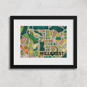 Hillcrest Neighborhood Map Art Print - Etsy
