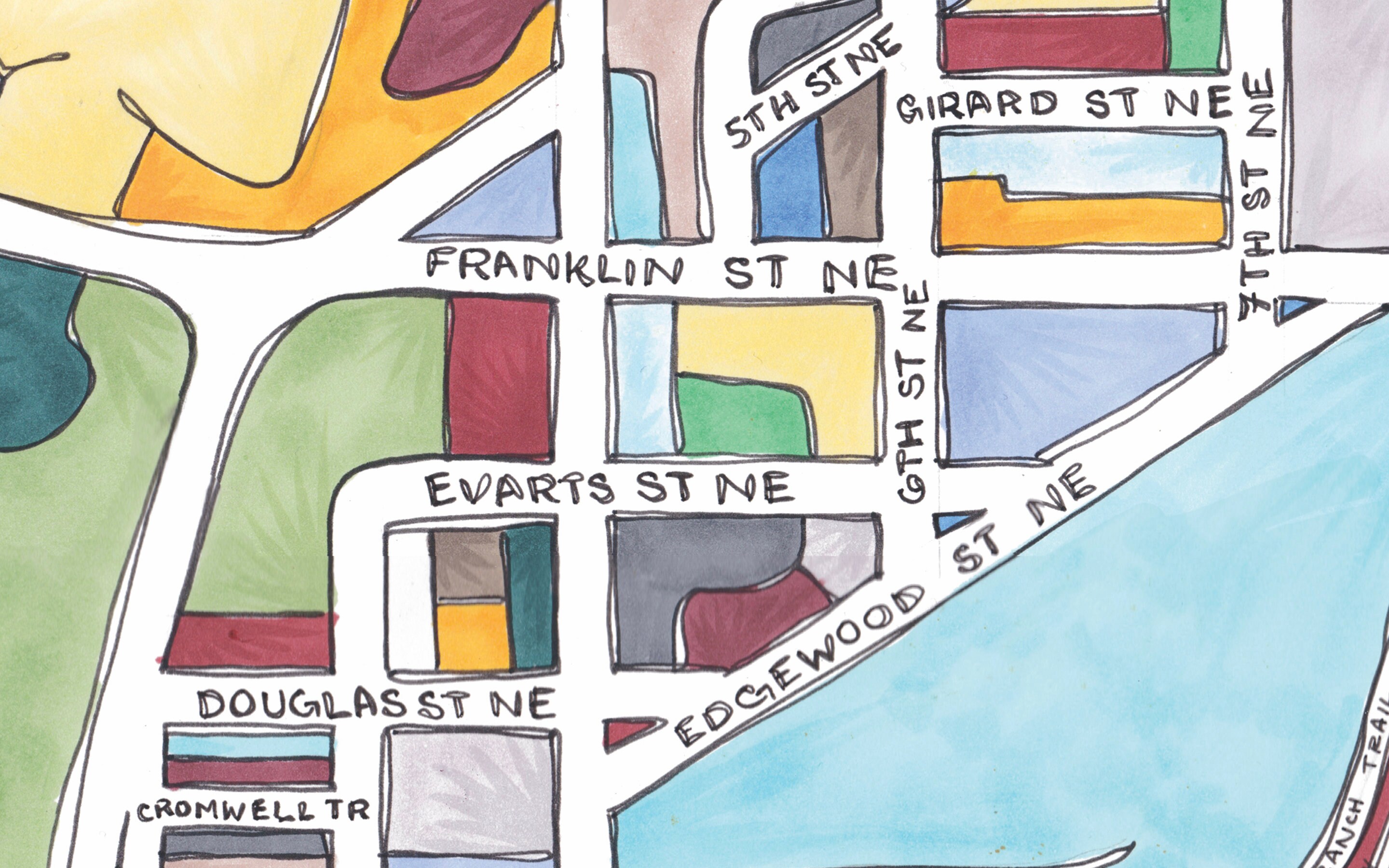 Edgewood Neighborhood Map Art Print - Etsy