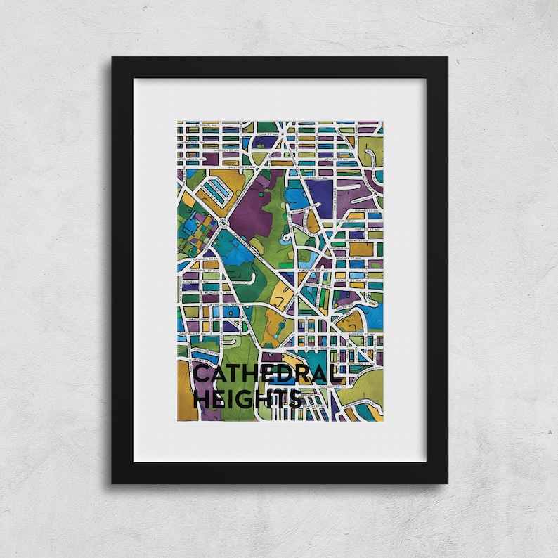 Cathedral Heights Neighborhood Map Art Print - Etsy