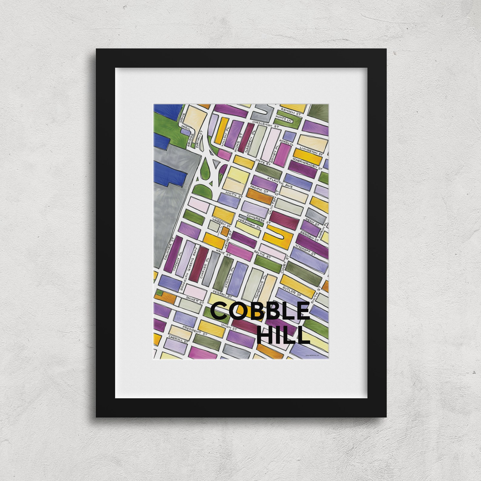 Cobble Hill Neighborhood Map Art Print - Etsy