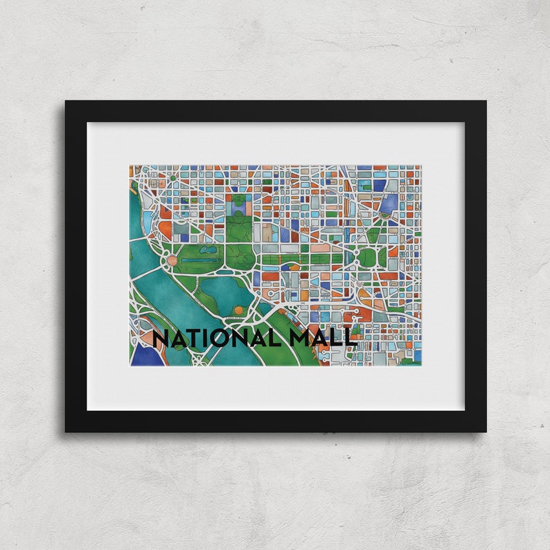 National Mall Map Art Print - Etsy