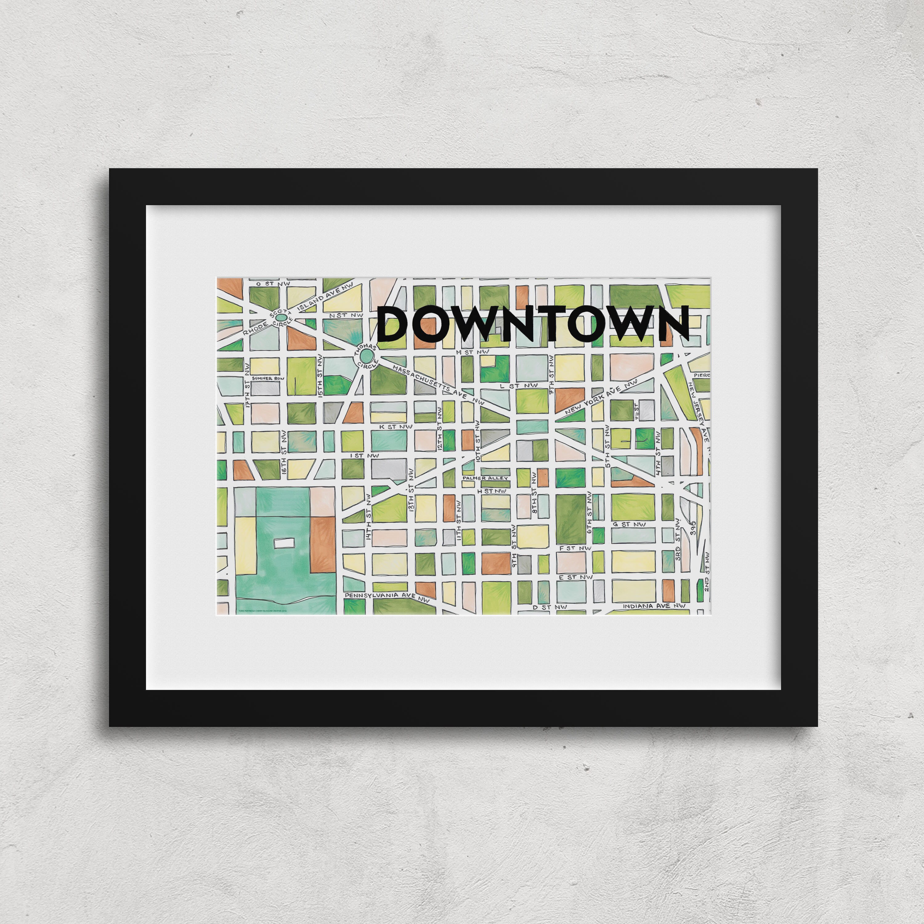 Downtown DC Neighborhood Map Art Print - Etsy