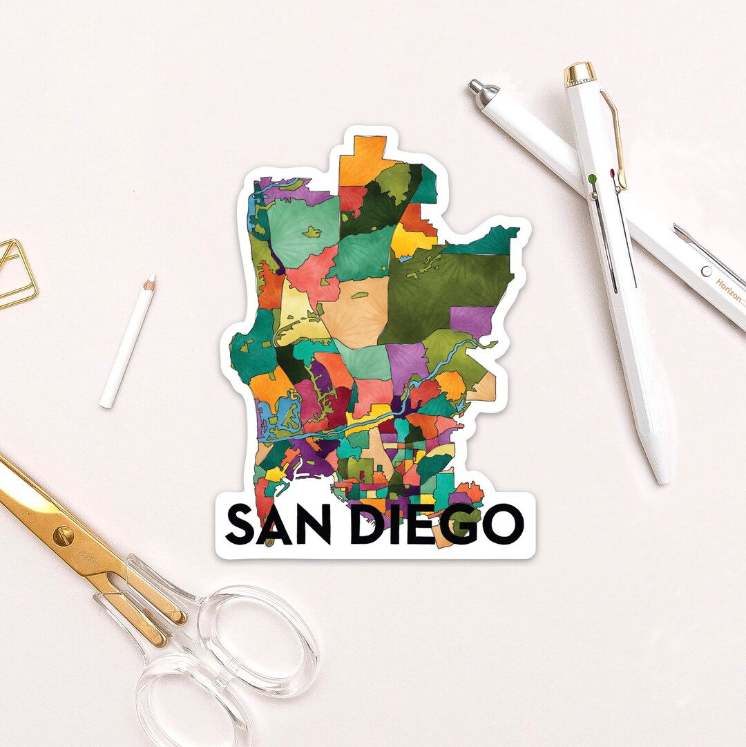 San Diego Neighborhoods Sticker - Etsy