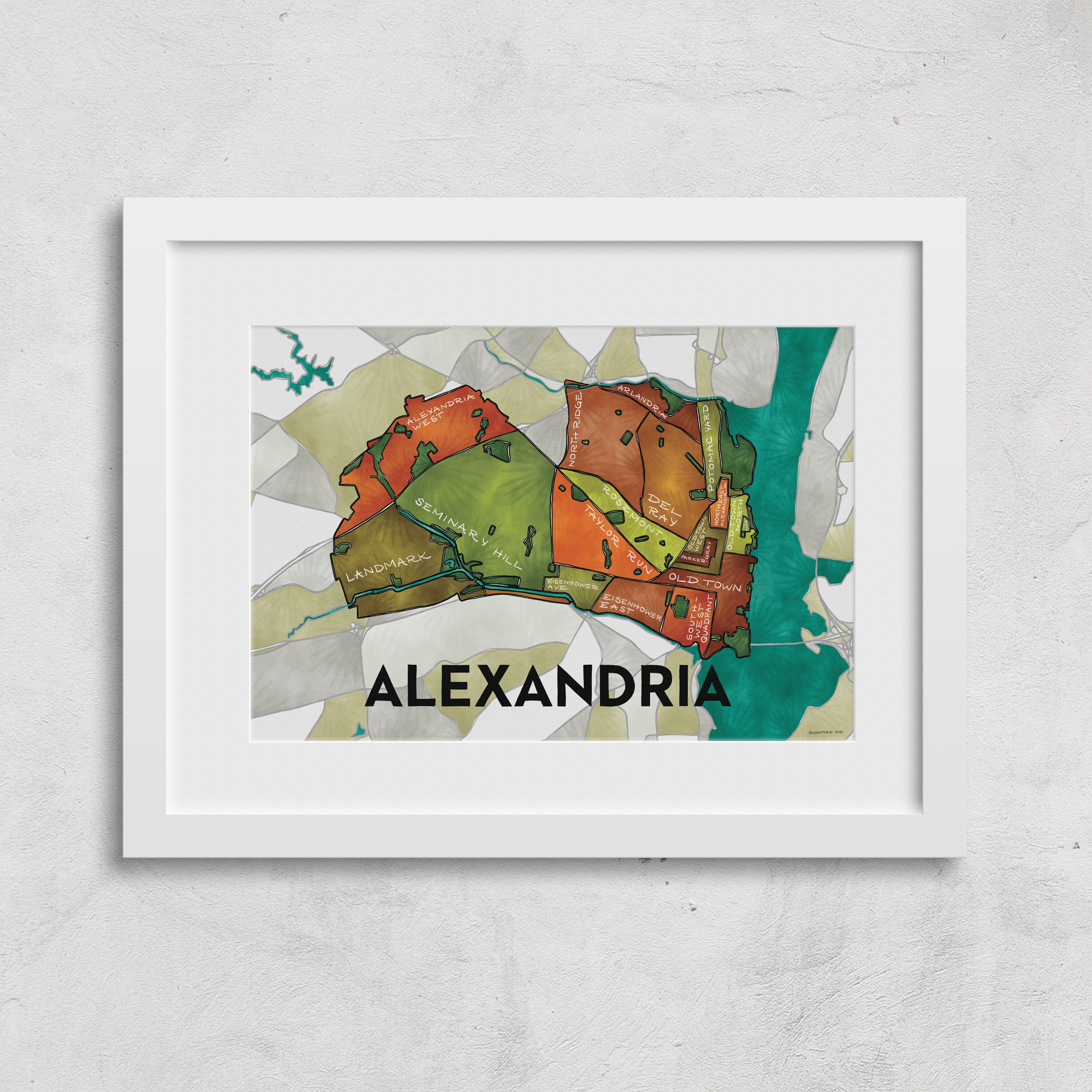 Alexandria Neighborhoods Map Art Print - Etsy