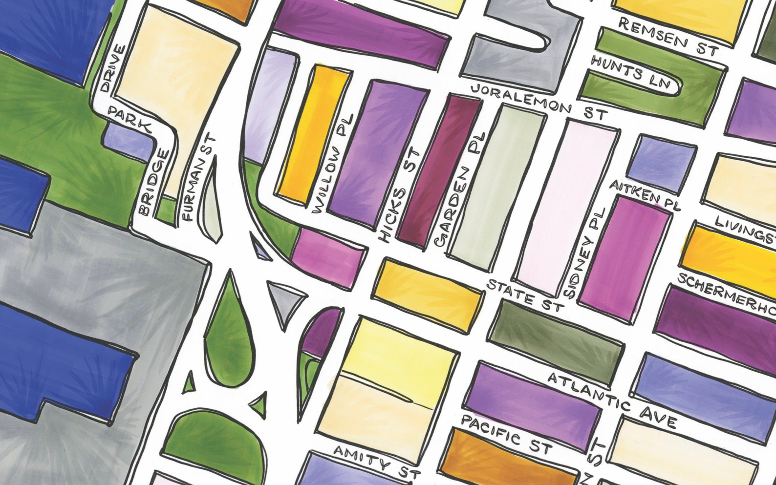 Cobble Hill Neighborhood Map Art Print - Etsy