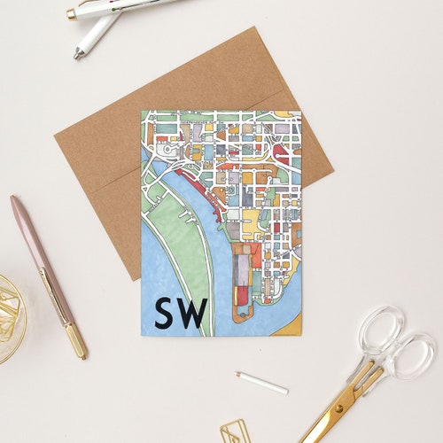 Southwest SW Neighborhood Map Art Print - Etsy