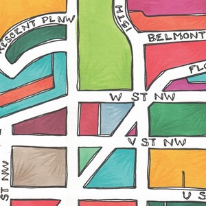 U Street Neighborhood Map Art Print - Etsy