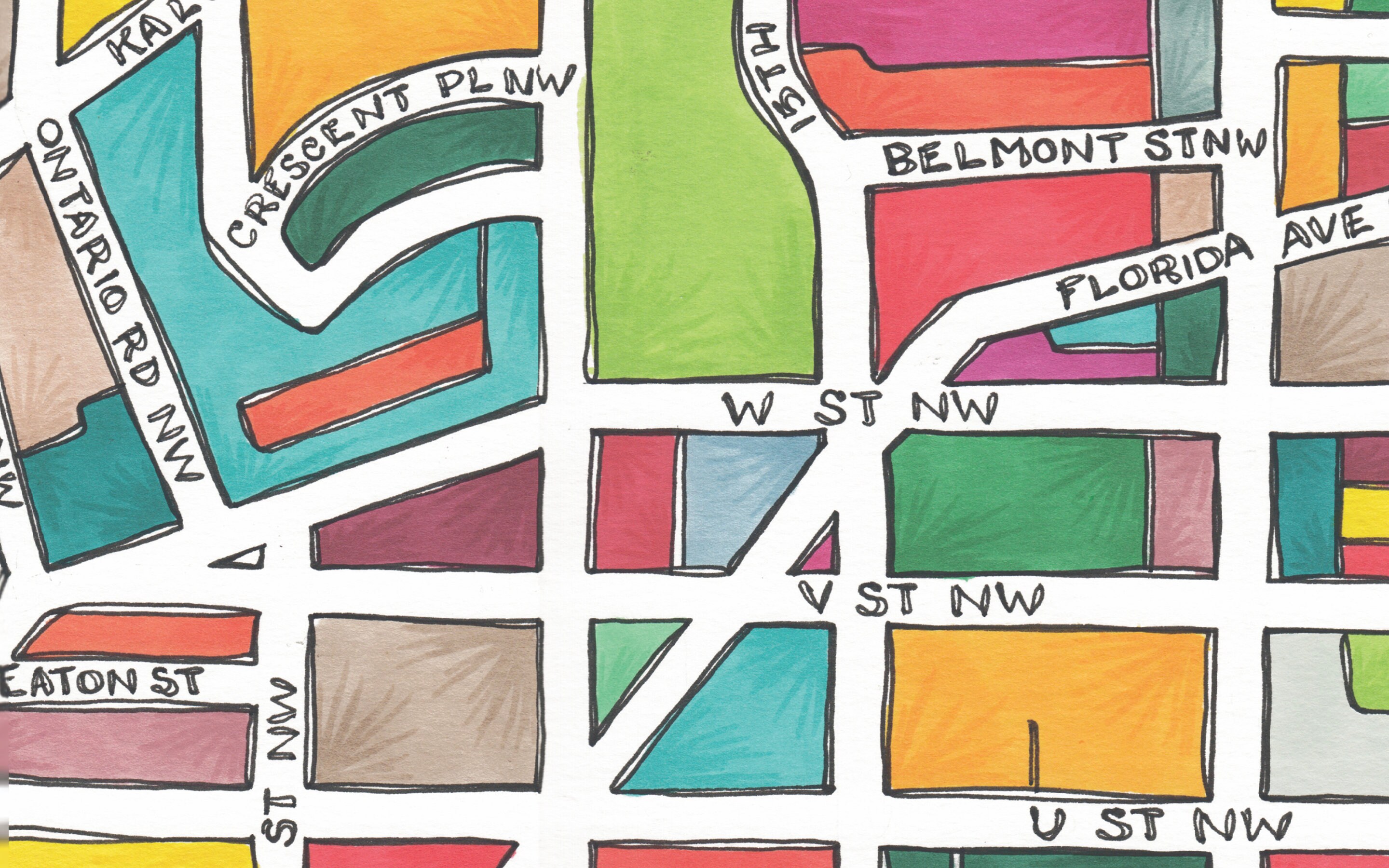 U Street Neighborhood Map Art Print - Etsy