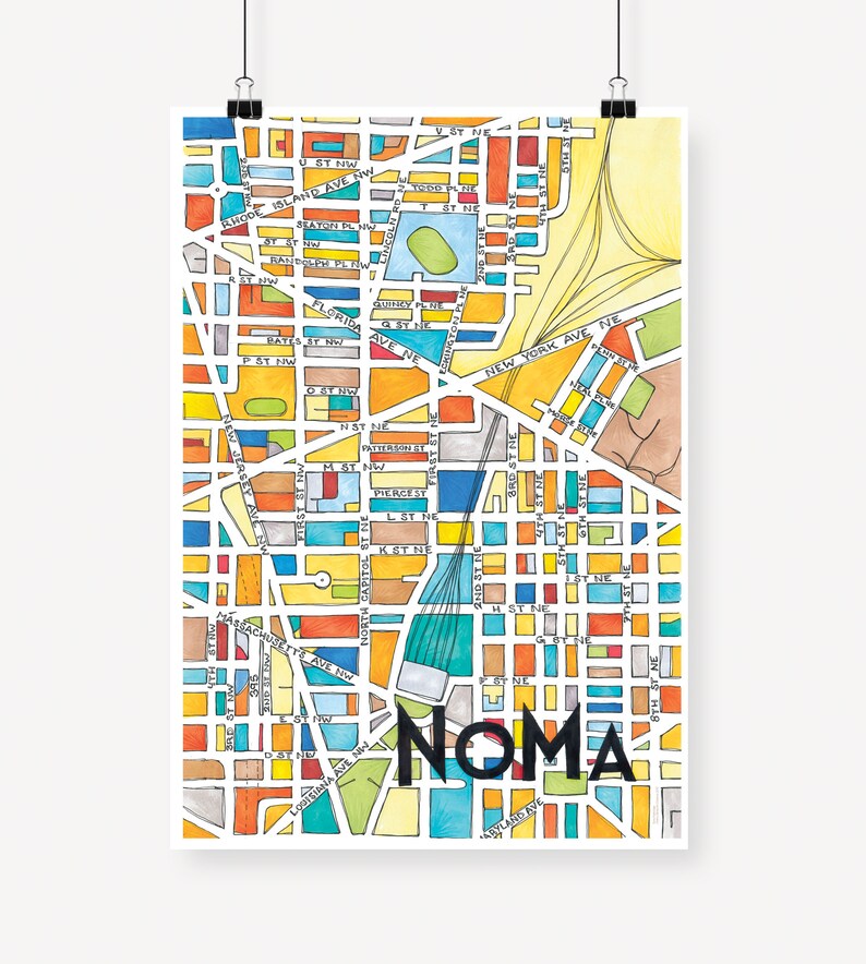 NoMa Neighborhood Map Art Print | Etsy