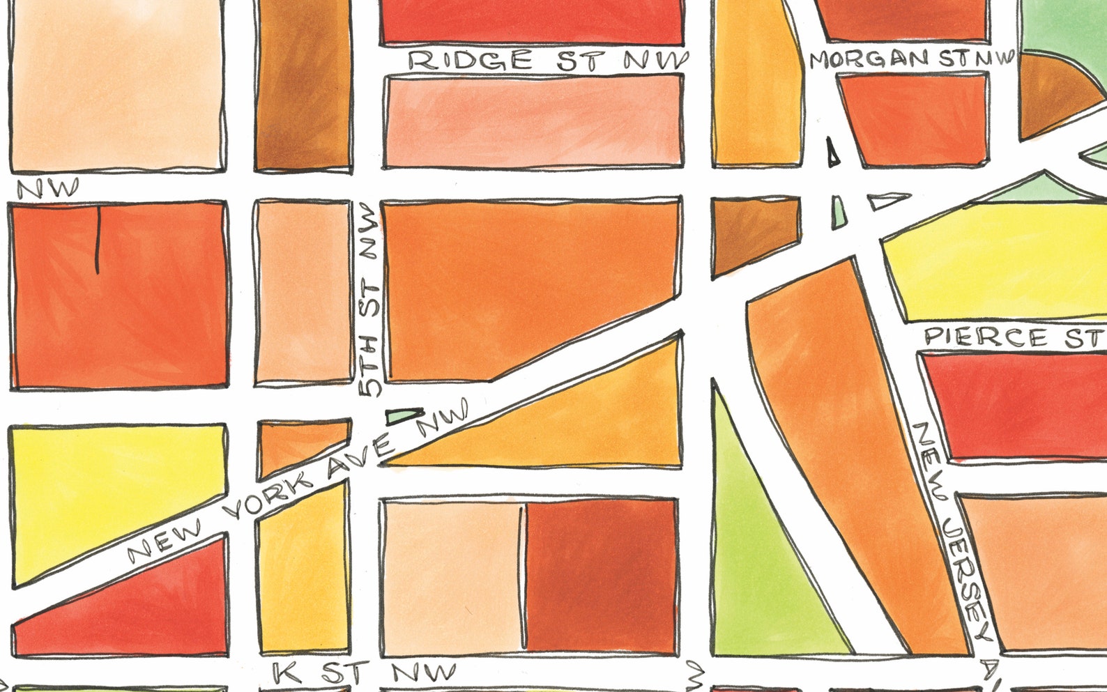 Mount Vernon Triangle Neighborhood Map Art Print - Etsy