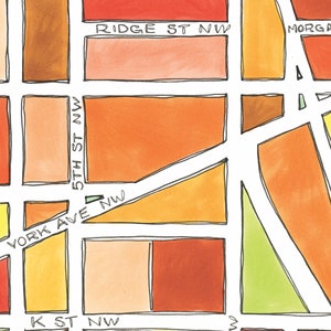 Mount Vernon Triangle Neighborhood Map Art Print - Etsy