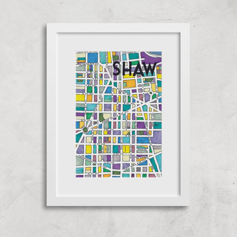 Shaw Neighborhood Map Art Print - Etsy