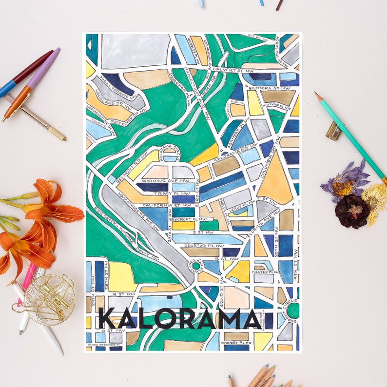 Kalorama Neighborhood Map Art Print - Etsy