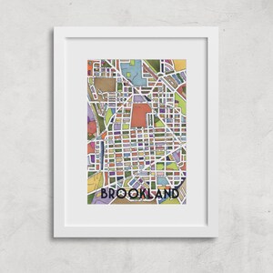 Brookland Neighborhood Map Art Print - Etsy