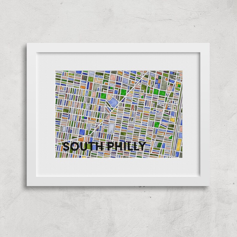 South Philly Neighborhood Map Art Print - Etsy