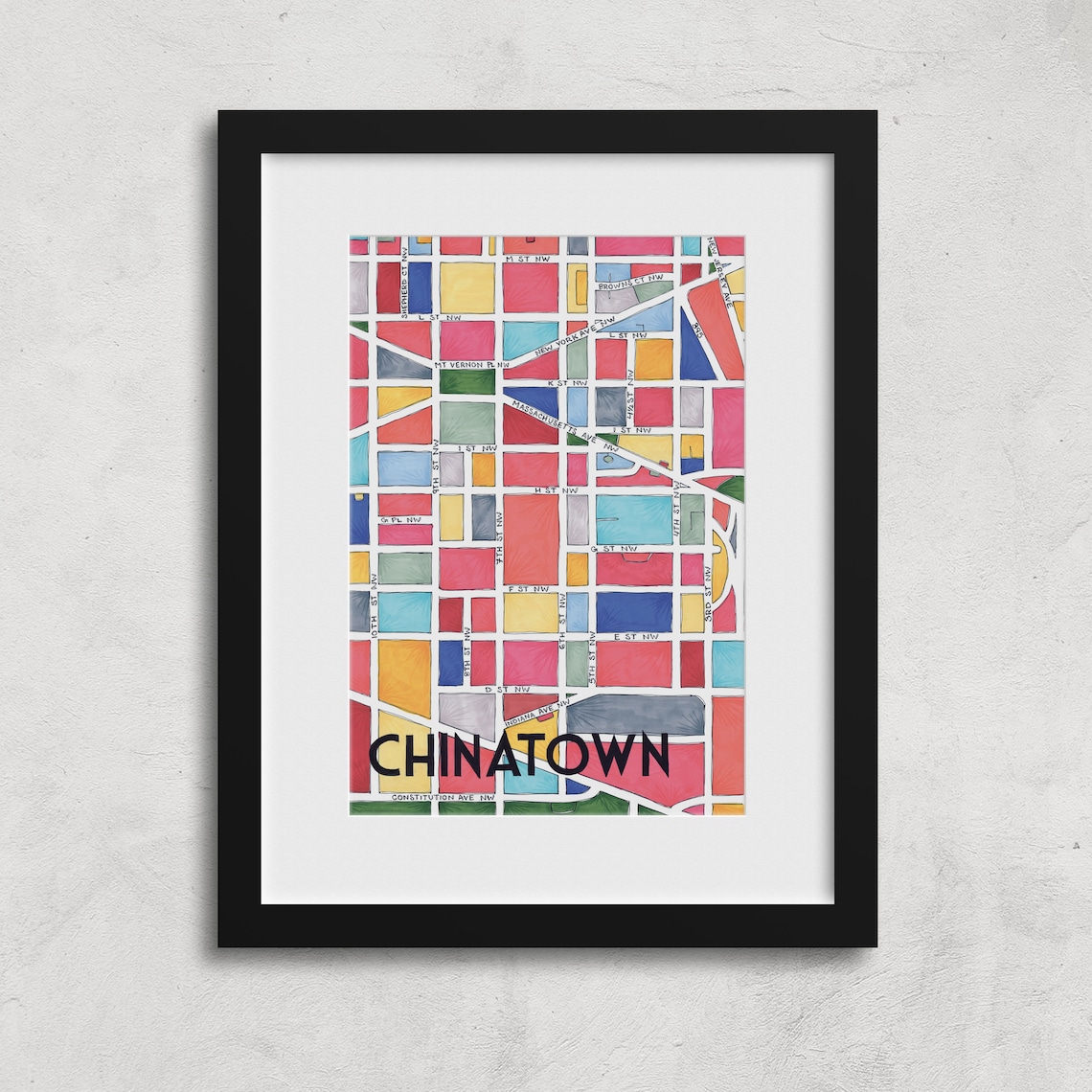Chinatown Neighborhood Map Art Print | Etsy
