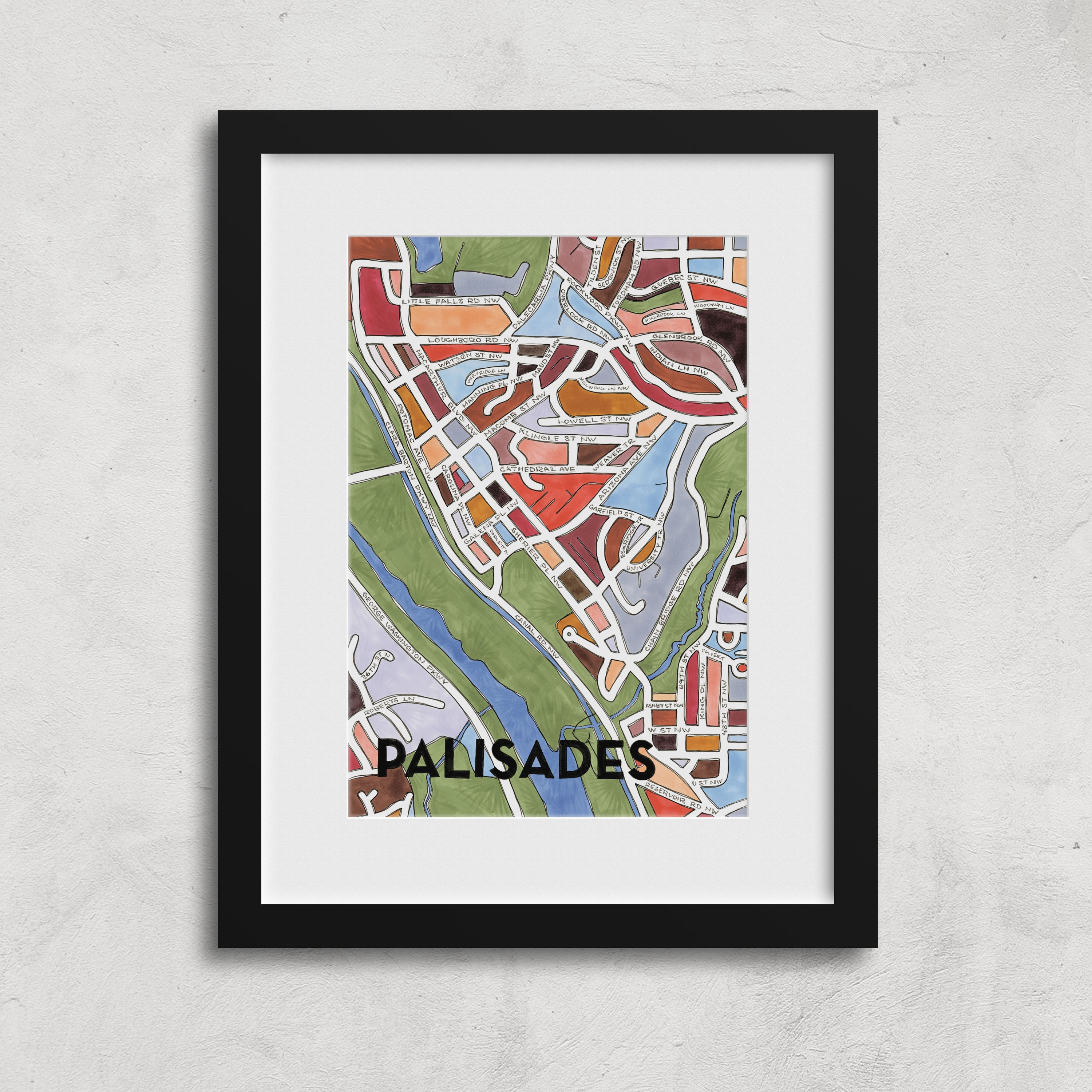 Palisades Neighborhood Map Art Print - Etsy