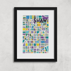 Shaw Neighborhood Map Art Print - Etsy
