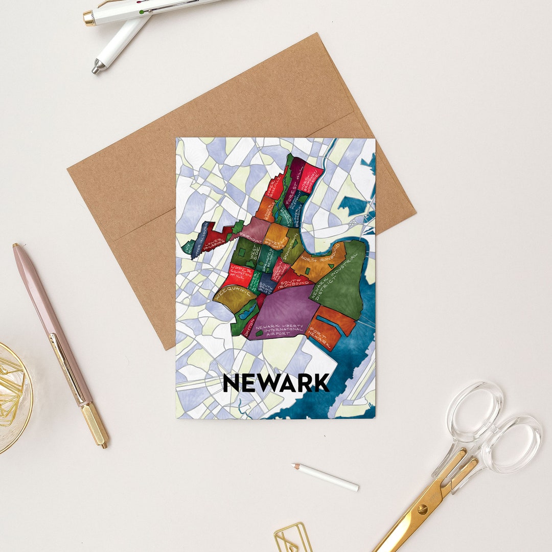 Newark Neighborhoods Greeting Card - Etsy