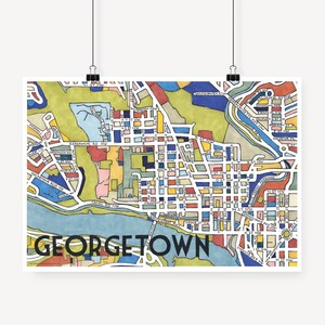 Georgetown Neighborhood Map Art Print | Etsy