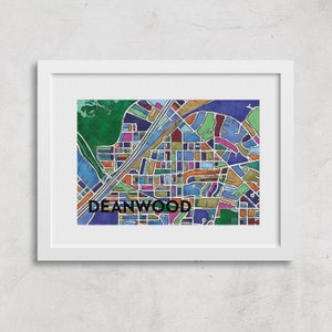 Deanwood Neighborhood Map Art Print - Etsy