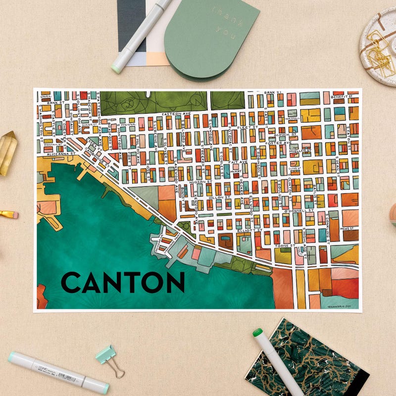 Canton Map Digital - Etsy