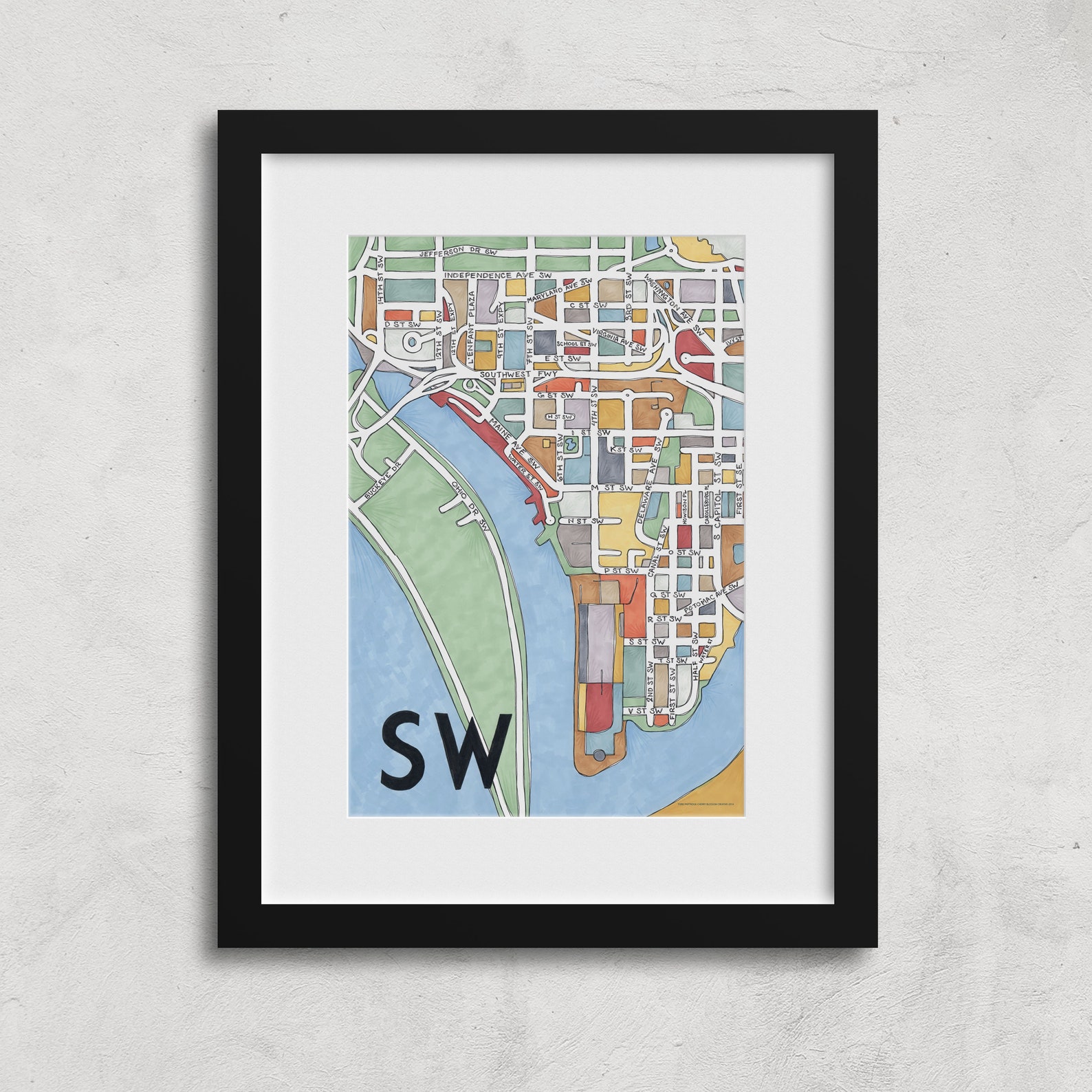 Southwest SW Neighborhood Map Art Print - Etsy
