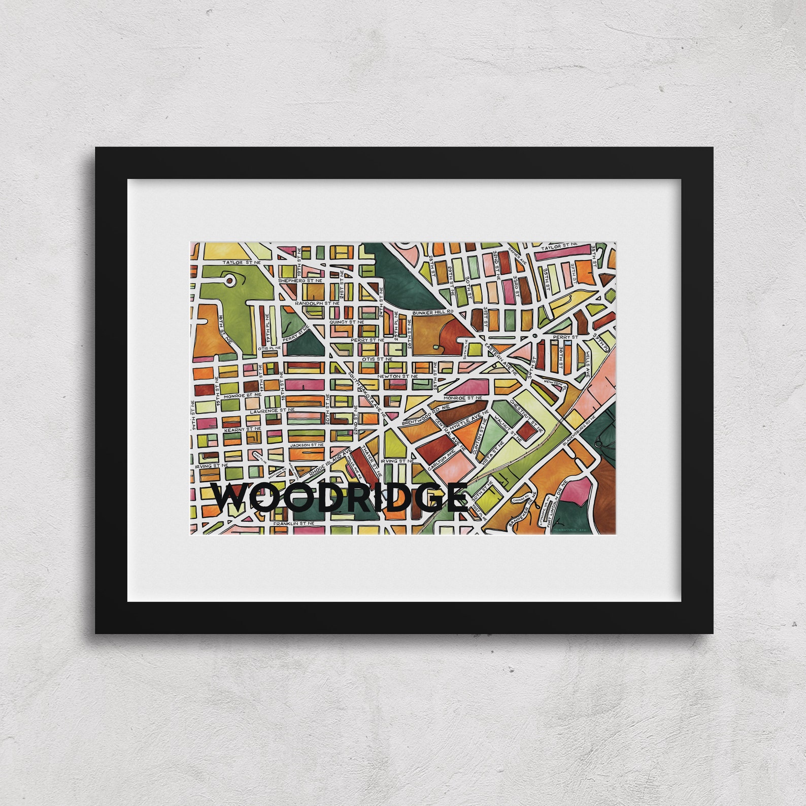 Woodridge Neighborhood Map Art Print - Etsy