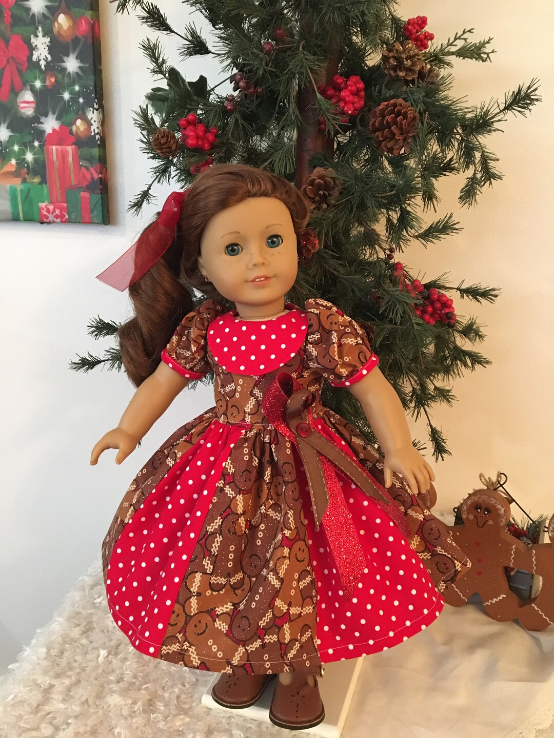 A gingerbread Man DRESS for Your 18 Inch Doll Like - Etsy