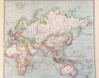 Old Map of the British Empire - Etsy UK